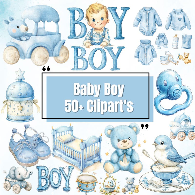 Baby Boy Clipart - Etsy