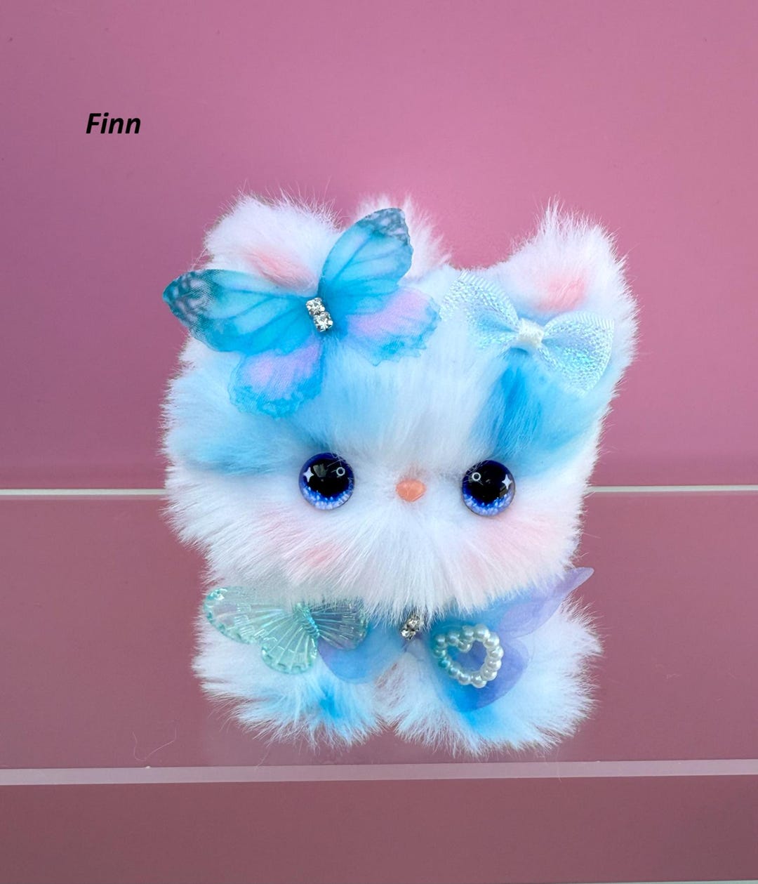 Handmade Pipe Cleaner Kitten Plush – Finished Cat Figurine With Trim ...