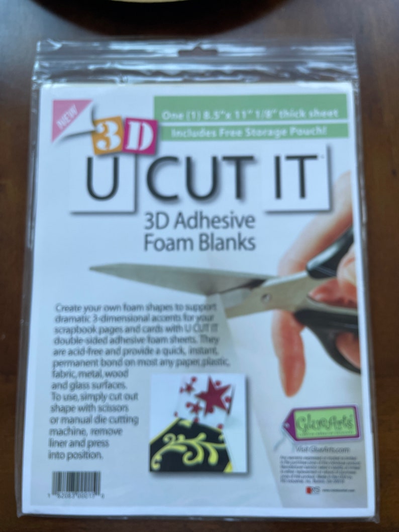 Glue Arts - 3D U Cut It 3D Adhesive Foam Sheets - Etsy