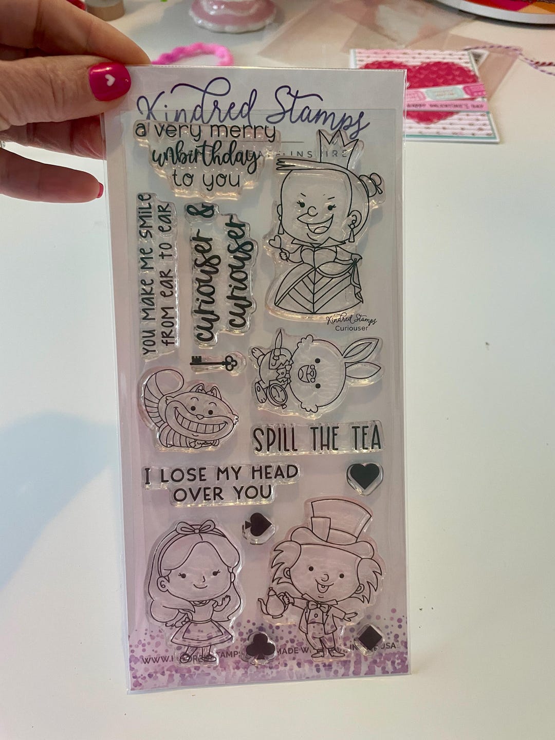 The Ink Road & Kindred Stamps Curiouser Alice Mad Hatter White Rabbit ...