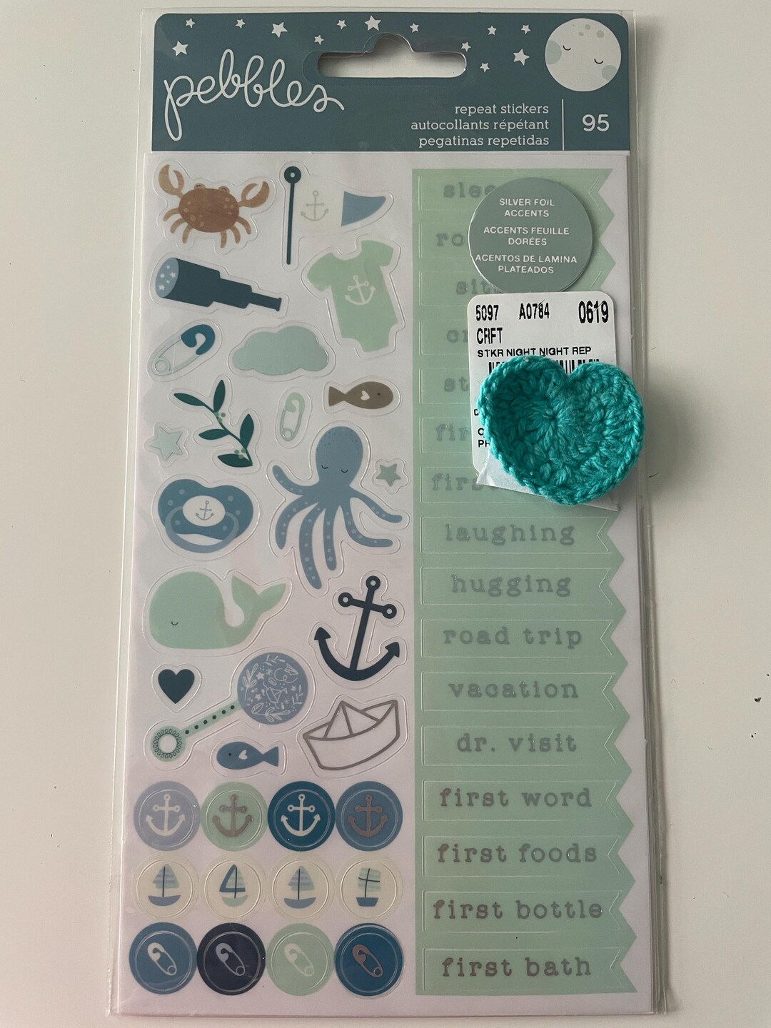 NEW Pebbles Baby Boy Night Night Sticker Calendar New Baby ...