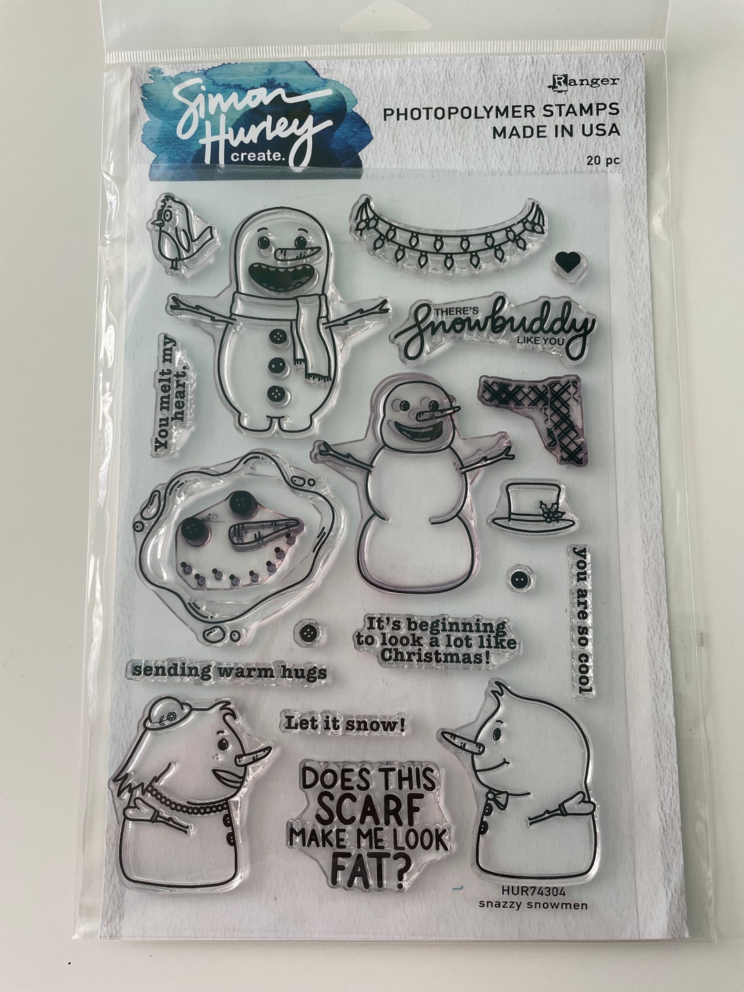 Simon Hurley Create Snazzy Snowman Photopolymer 20 Stamps - Etsy