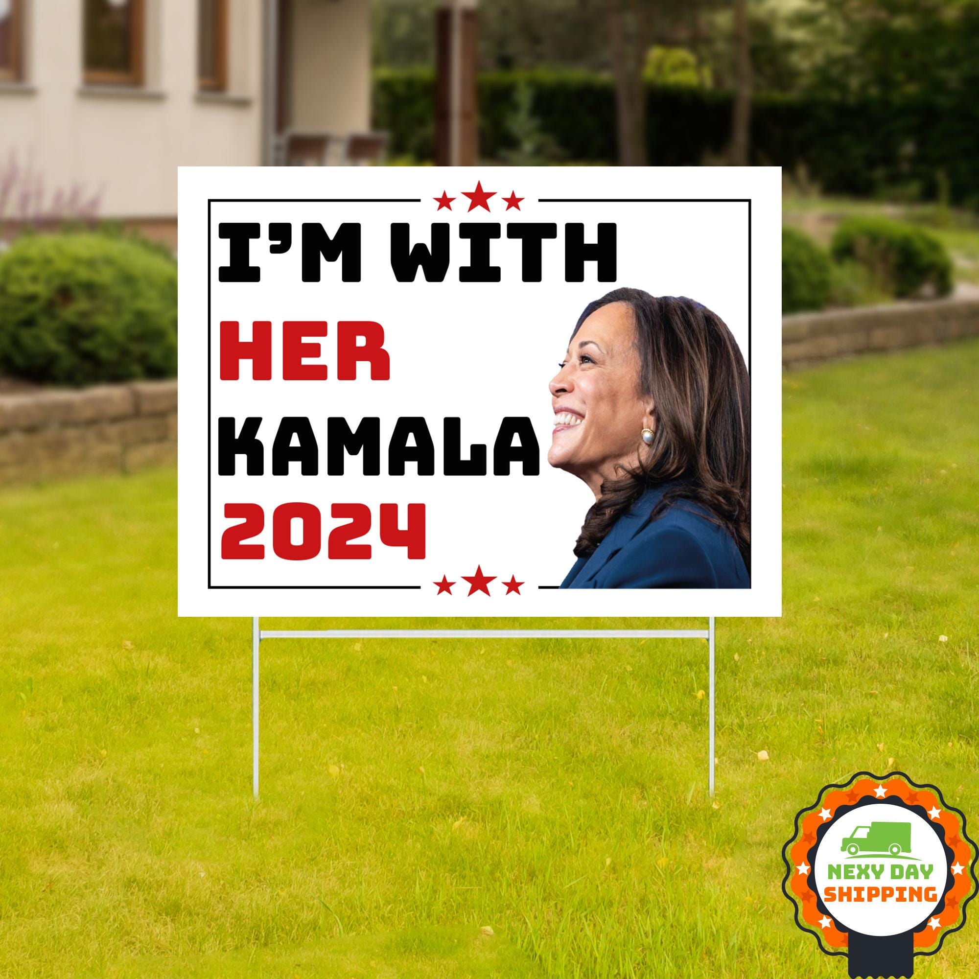 I'm With Her Yard Sign, Kamala Yard Sign, Election Yard Sign, Kamala ...