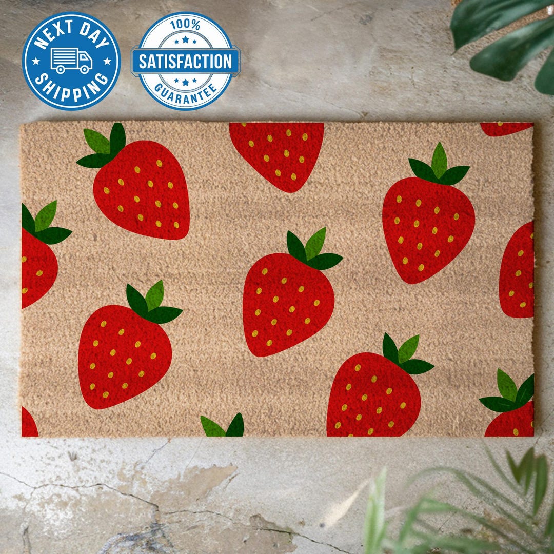 Strawberry Doormat, Doormat, Doormat Outdoor, Front Doormat, Summer ...