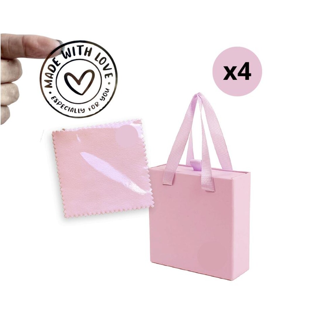 4 Pack Jewelry Gift Boxes With Cleaning Cloth, Earring Card Holder ...