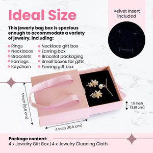 4 Pack Jewelry Gift Boxes With Cleaning Cloth, Earring Card Holder ...