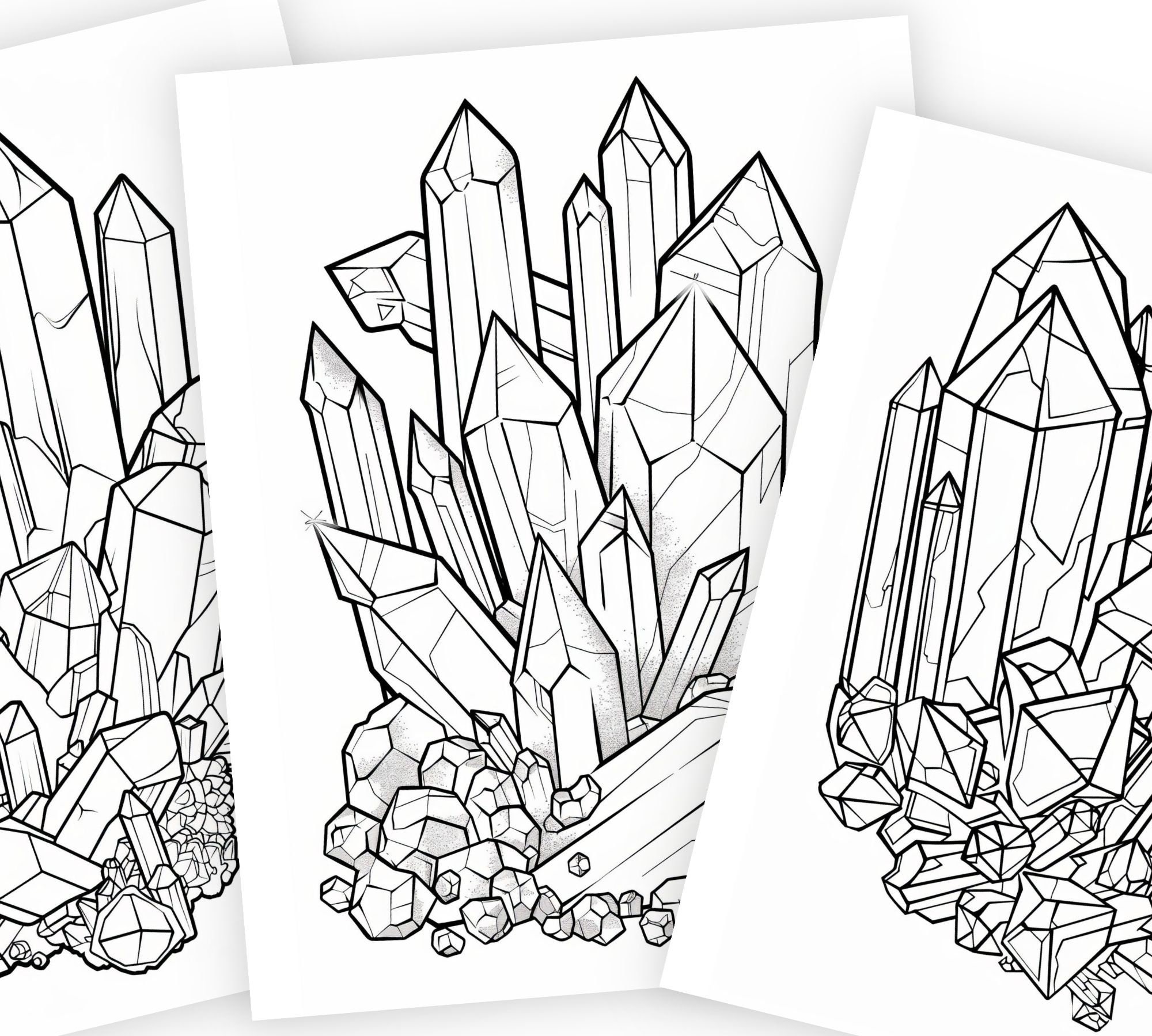 Crystal Coloring Page Adult Coloring Book Trippy Art Instant Download ...