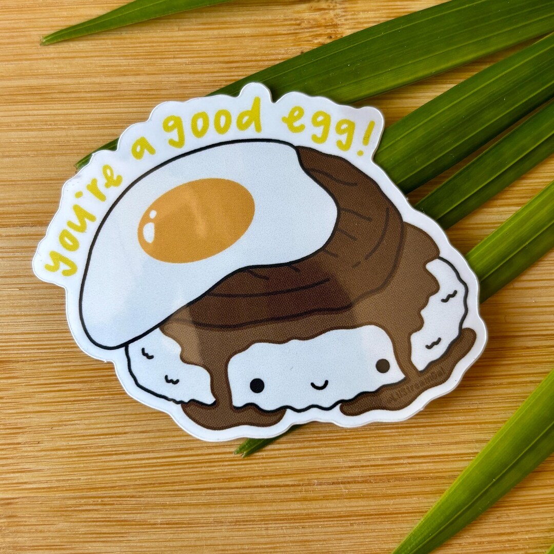 Loco Moco Good Egg Sticker | Laptop Water Bottle Vinyl Sticker, Hawaii ...