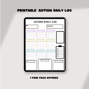 Printable Autism Daily Log, Autism Day Tracker, Autism Log Book, Autism ...