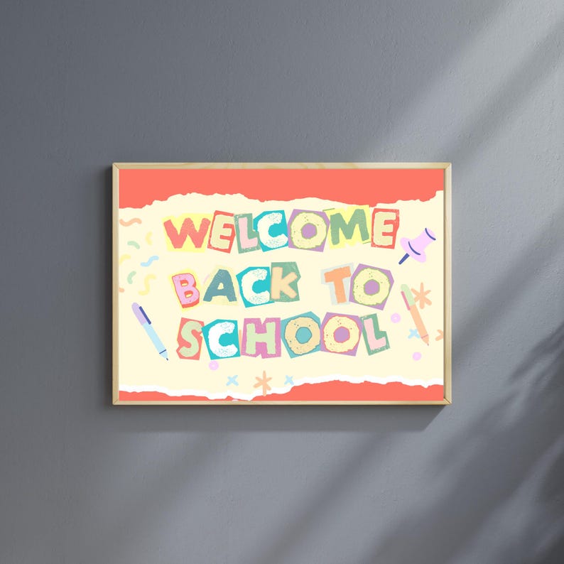 Back to School Welcome Poster, Pastel Scrapbook Style, Colorful ...