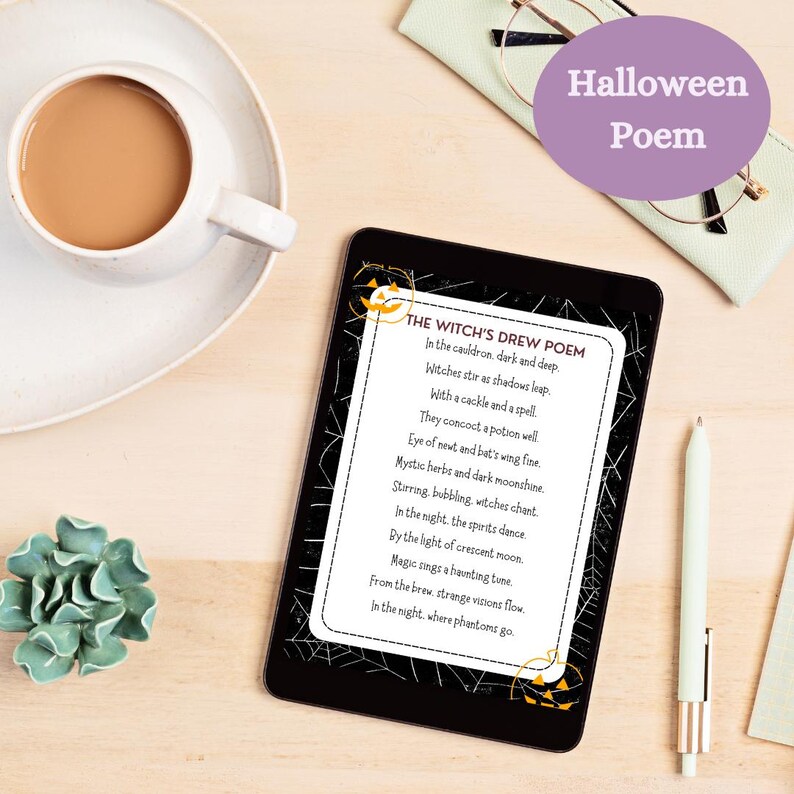 Witch Halloween Poem Vintage Hallloween Poem Halloween Poem Holiday ...