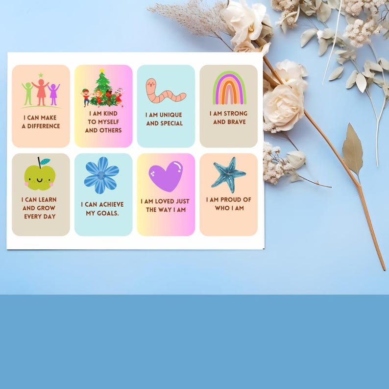 Printable Positive Affirmations for Kids Poems Card Motivation Card ...