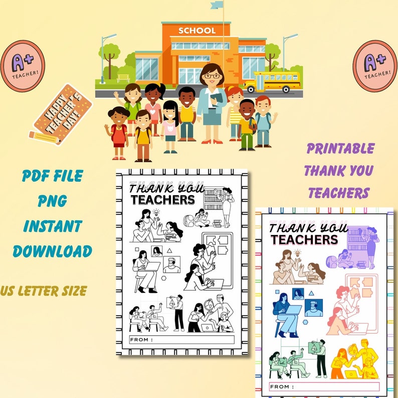 Printable Thank You Poster for Teacher, Appreciation Week Sign ...