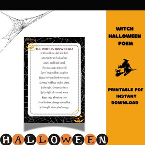 Witch Halloween Poem Vintage Hallloween Poem Halloween Poem Holiday ...