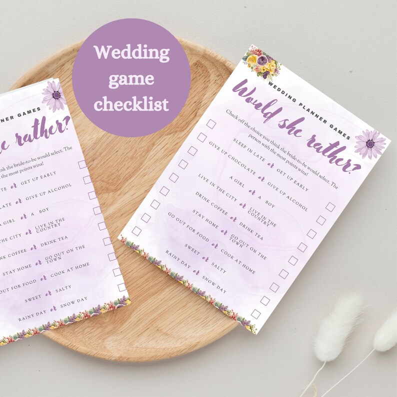 Wedding Game Check List, Bride Game, Reception Game, Bachelorette Game ...