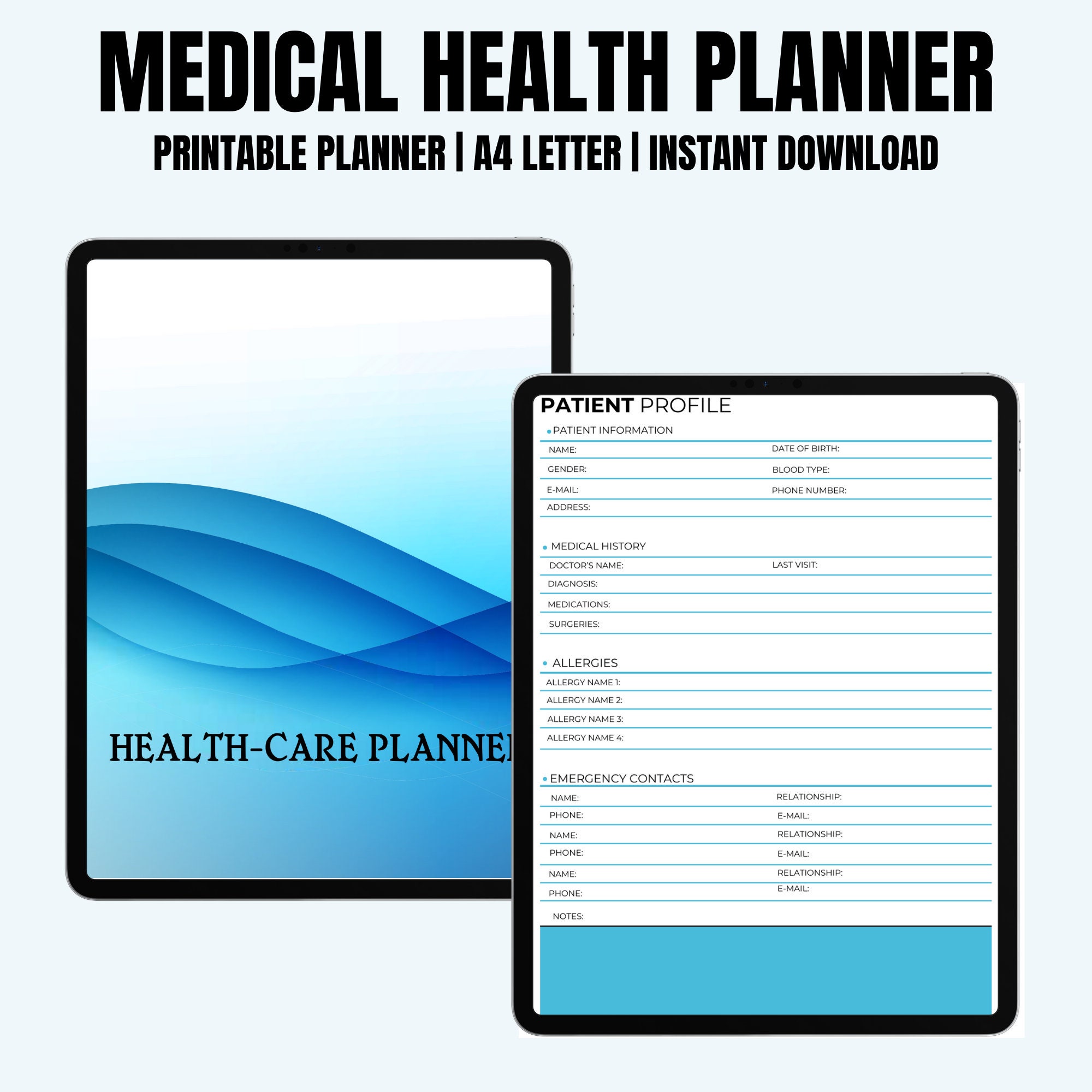 Printable Medical Planner Template Healthcare Planner Health Planner ...