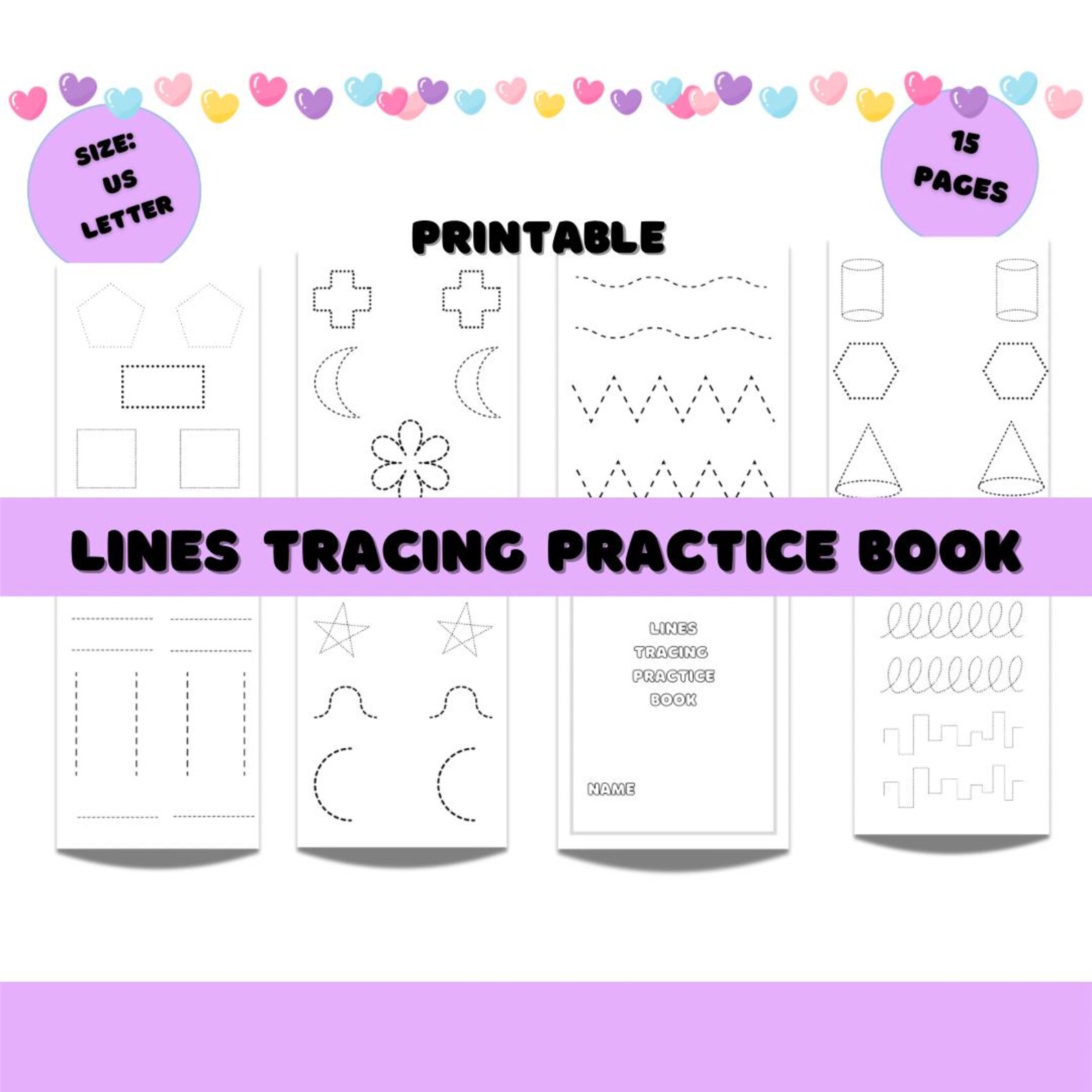 Printable Lines Tracing Worksheets,pre-writing,learn to Write ...