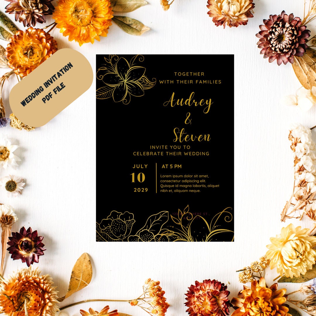 Digital Wedding Invitation, Instant Download, Save the Date, Couple ...