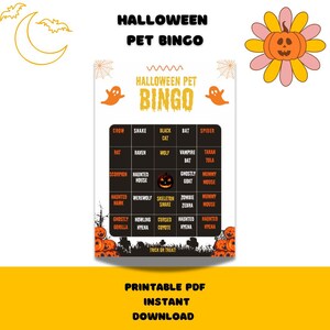 Printable Halloween Pet Bingo Card Game Halloween Game, Game for Kids ...