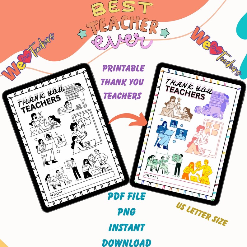 Printable Thank You Poster for Teacher, Appreciation Week Sign ...