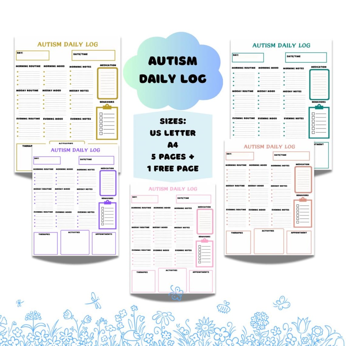 Printable Autism Daily Log, Autism Day Tracker, Autism Log Book, Autism ...