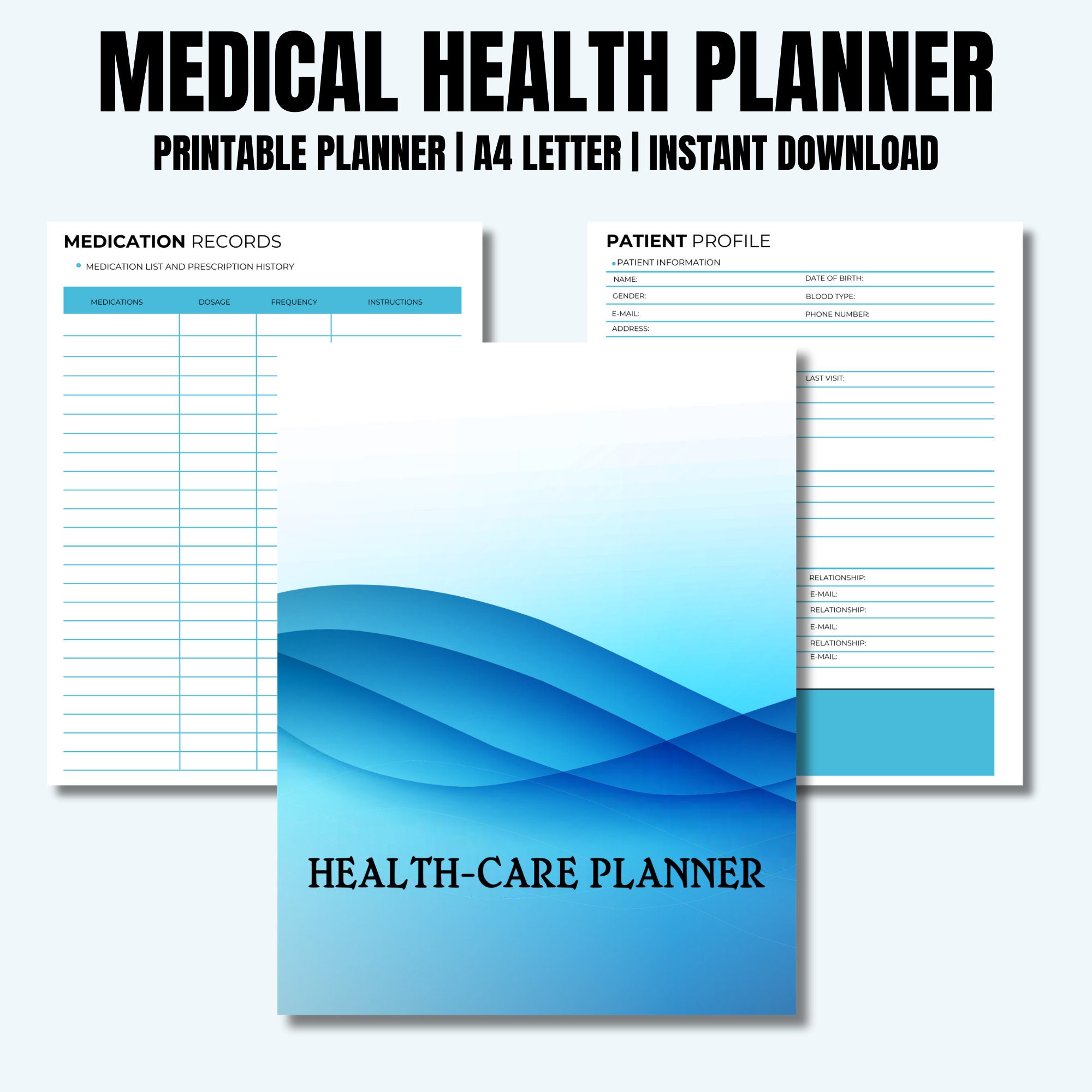 Printable Medical Planner Template Healthcare Planner Health Planner ...