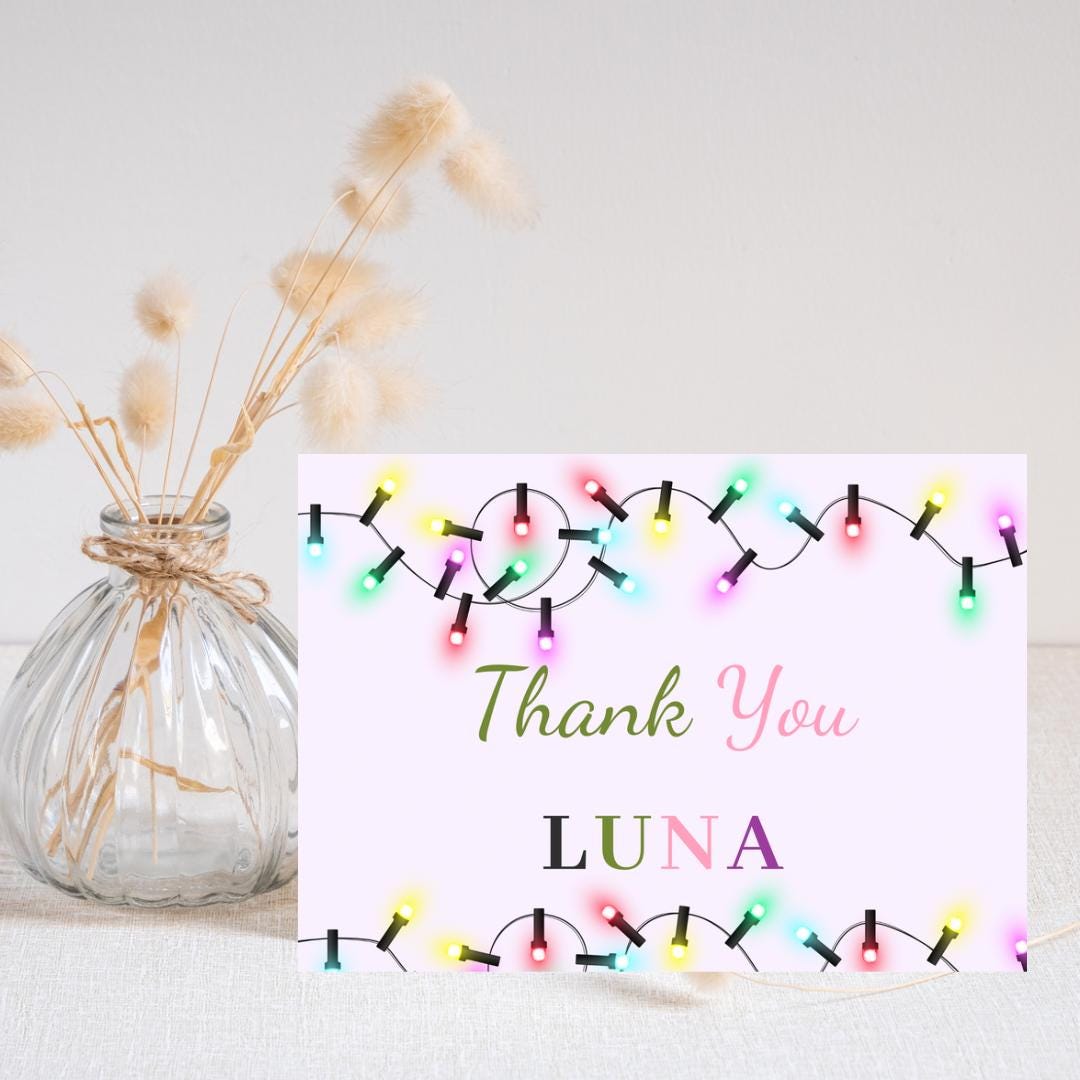 Christmas Thank You Card With LED Light, Personalized Holiday Greeting, Custom Light-up Card - Etsy