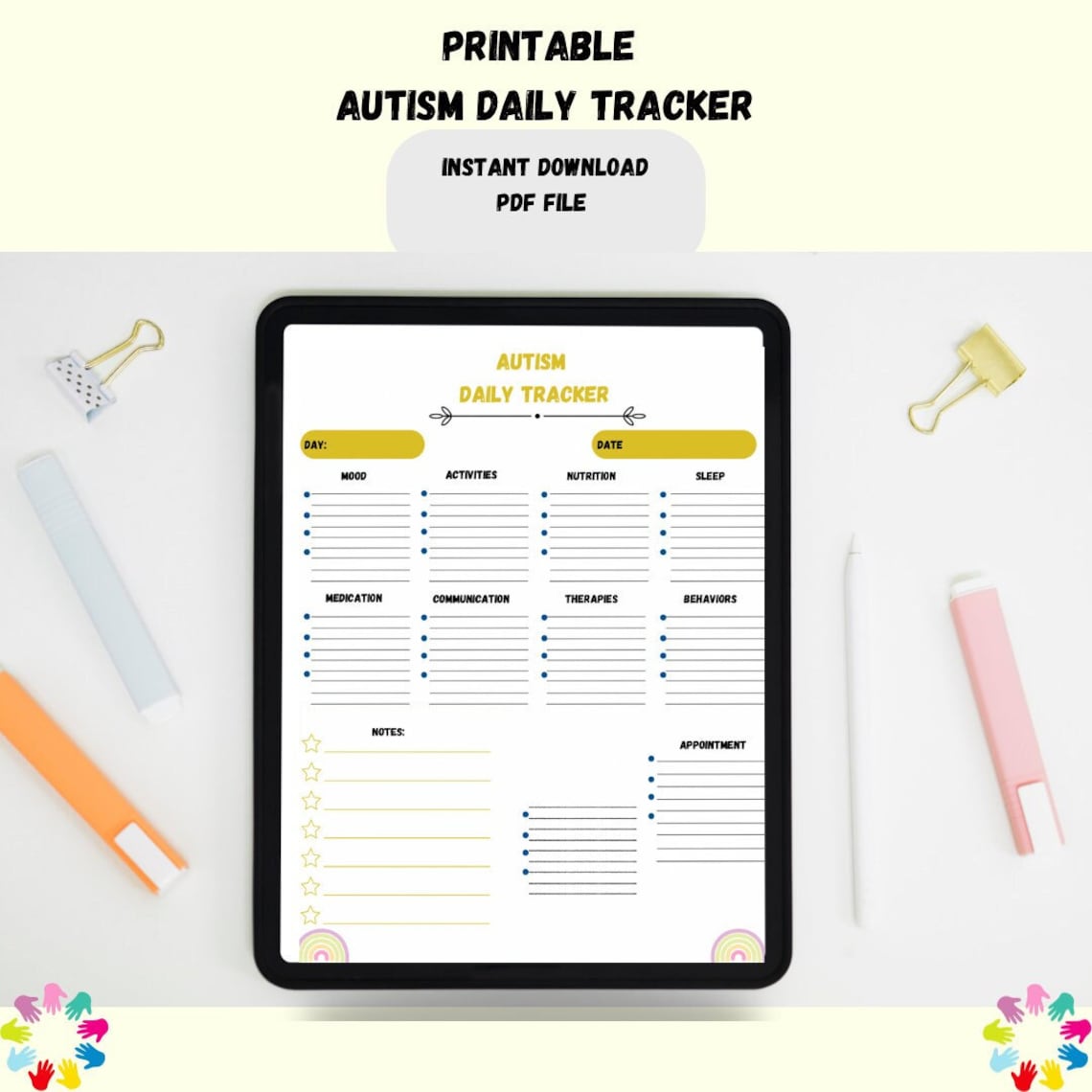 Printable Autism Daily Log, Autism Day Tracker, Autism Log Book, Autism ...