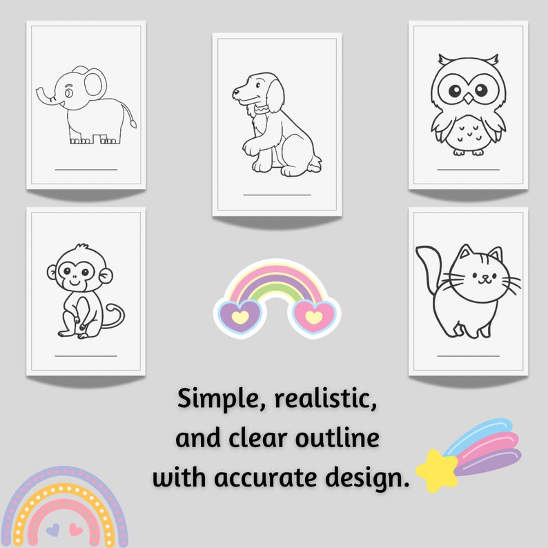 Printable Animal Coloring Pages, English Learning Worksheets, Children ...