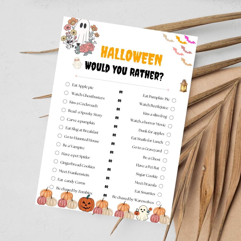 Would You Rather Vintage Halloween Games Printable Halloween Game ...