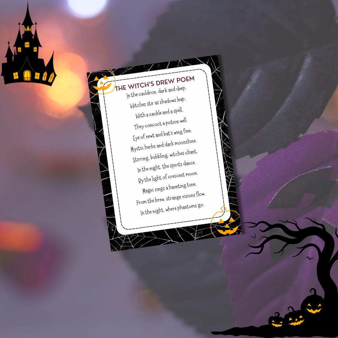 Witch Halloween Poem Vintage Hallloween Poem Halloween Poem Holiday ...