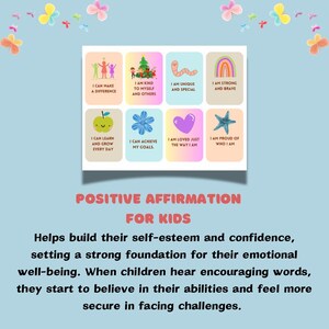 Printable Positive Affirmations for Kids Poems Card Motivation Card ...