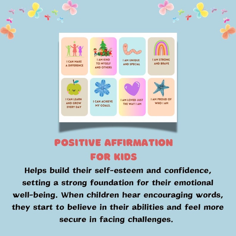 Printable Positive Affirmations for Kids Poems Card Motivation Card ...
