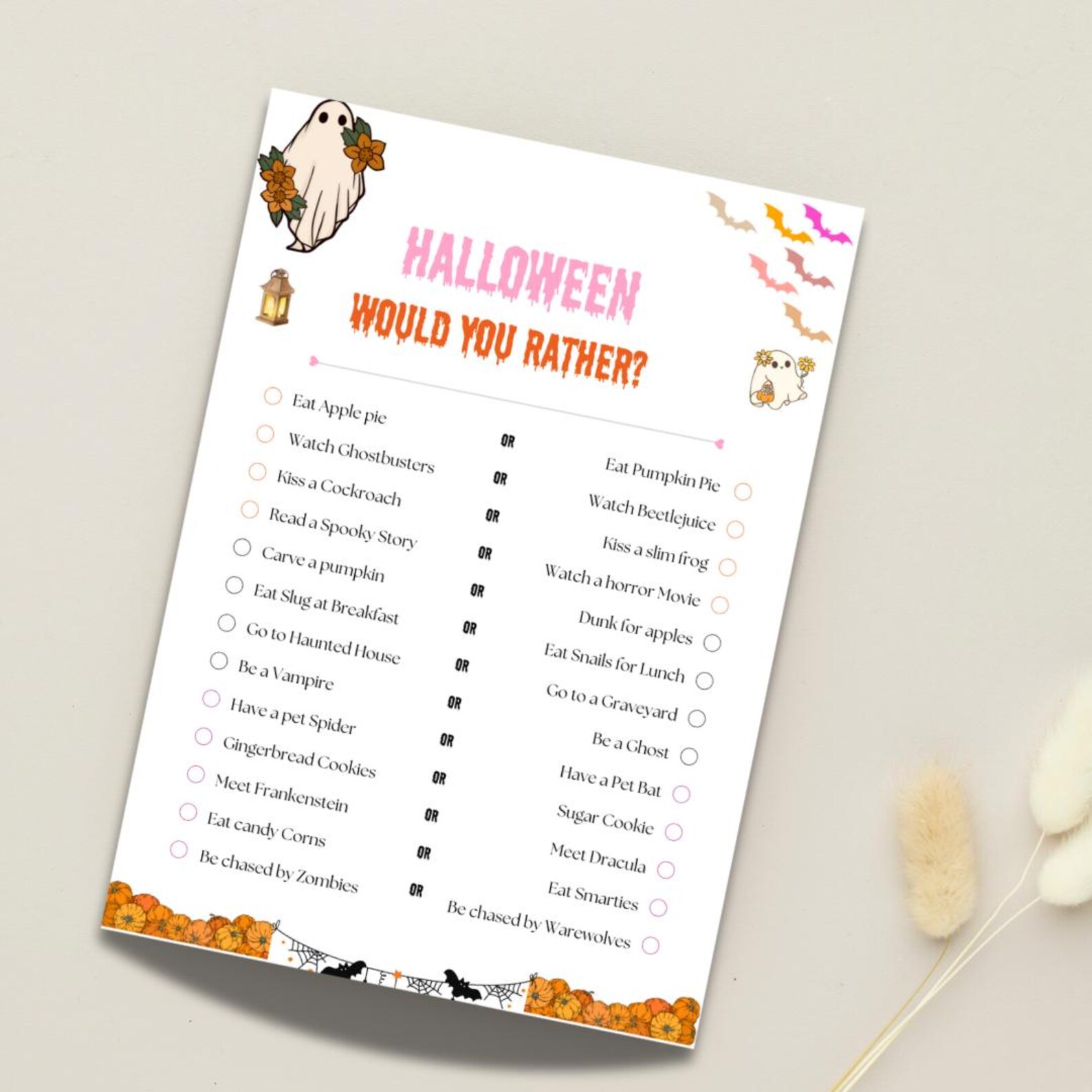 Printable Would You Rather Vintage Halloween Games, Halloween Game ...