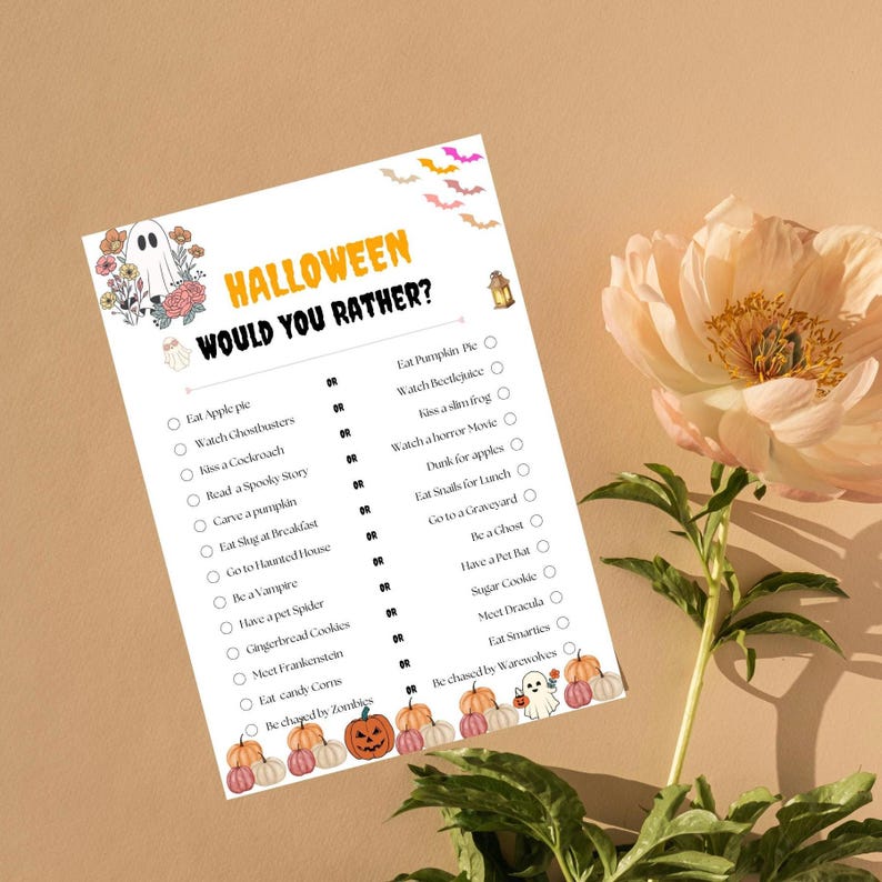 Would You Rather Vintage Halloween Games Printable Halloween Game ...