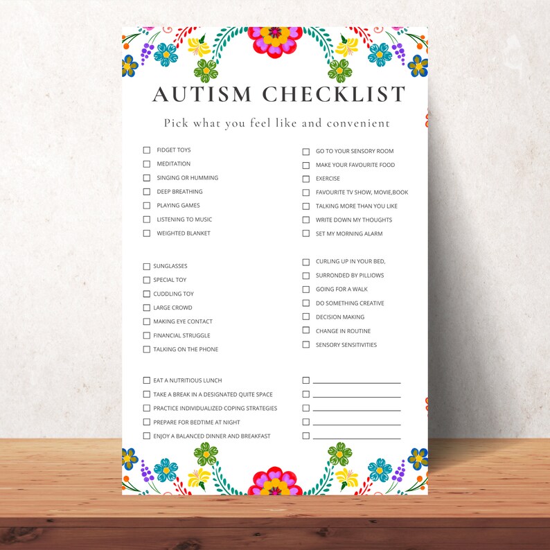 Printable Autism Checklist , Behavior Tracking Sheet, Developmental ...