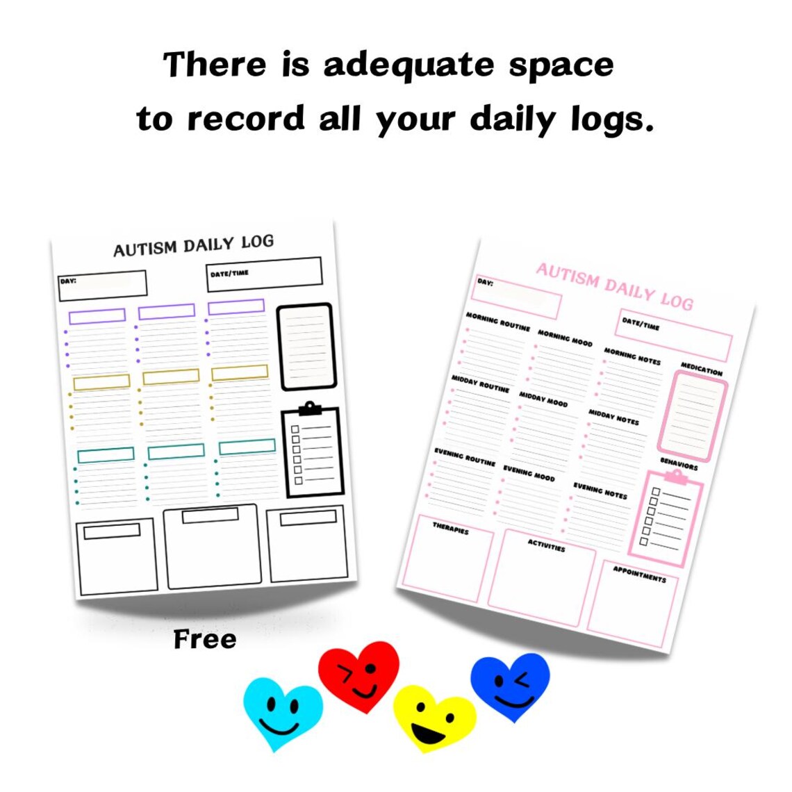 Printable Autism Daily Log, Autism Day Tracker, Autism Log Book, Autism ...