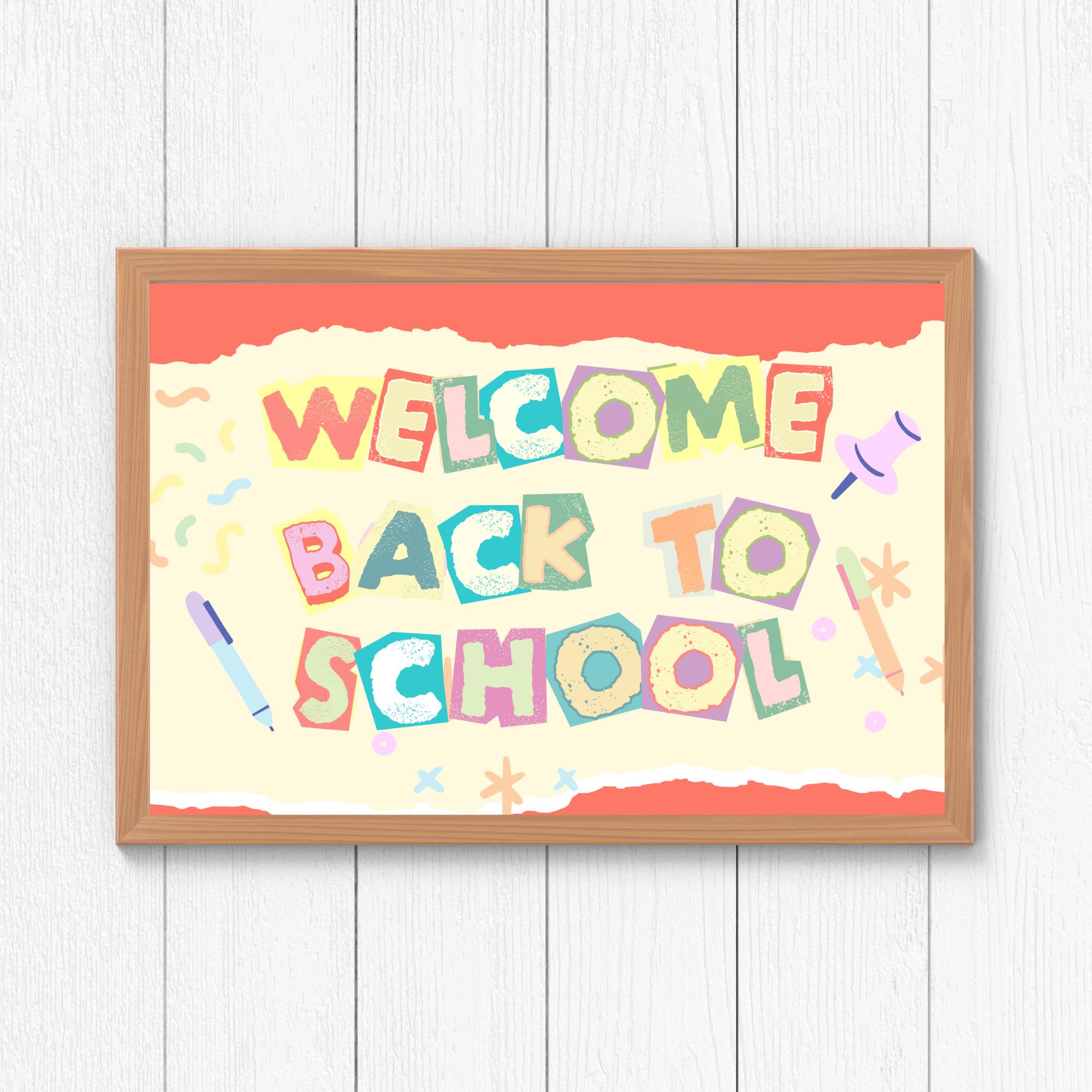 Back to School Welcome Poster, Pastel Scrapbook Style, Colorful ...