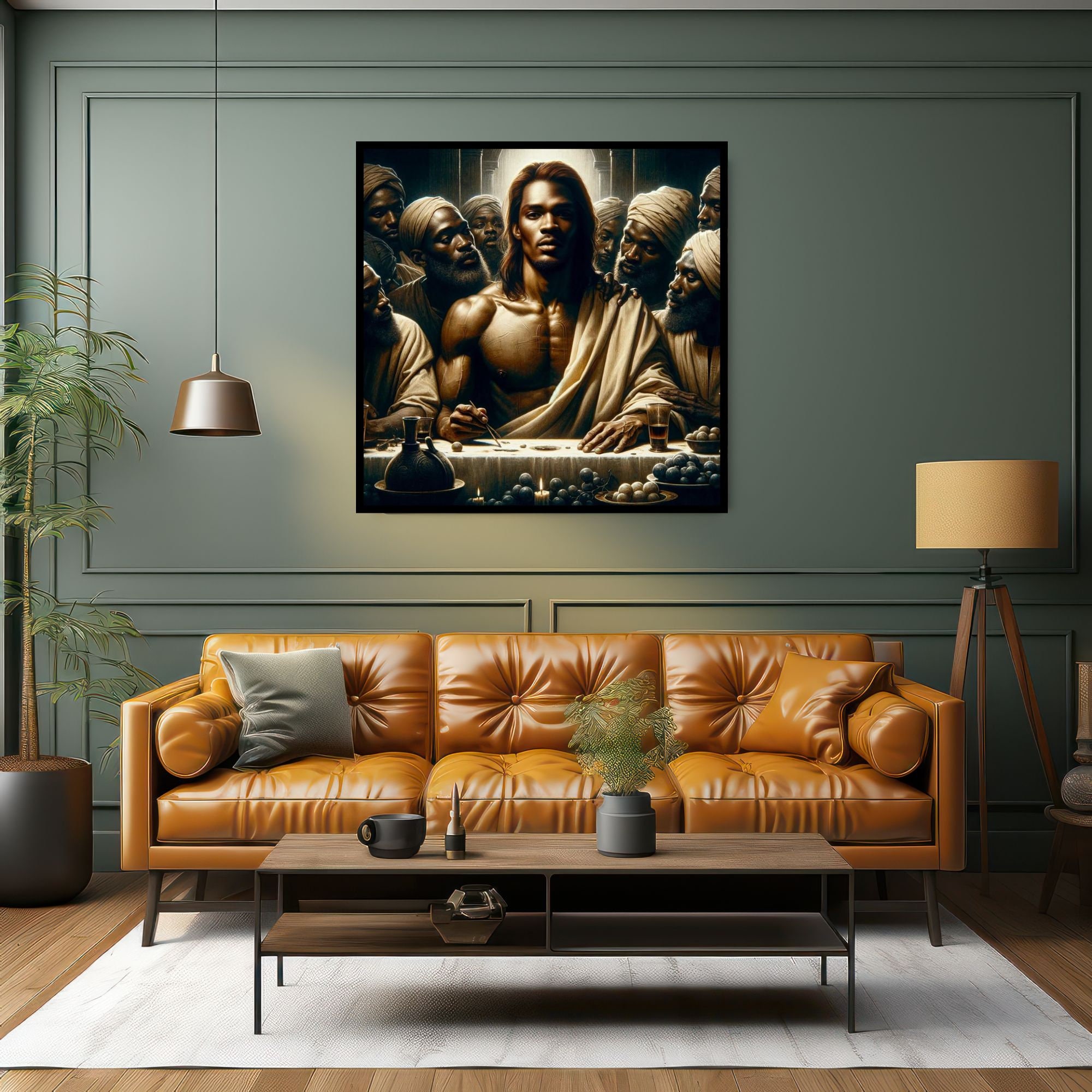 Afrocentric Ink Art Black Jesus With Disciples Christian Black Jesus ...