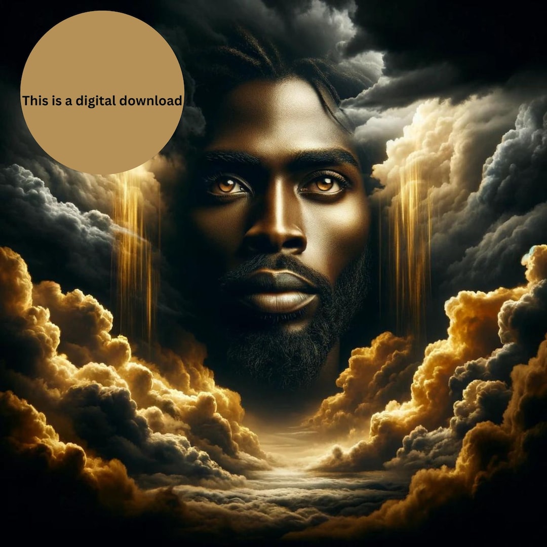 Black Jesus Christ Face Black Christian Art Painting Black Jesus Wall ...