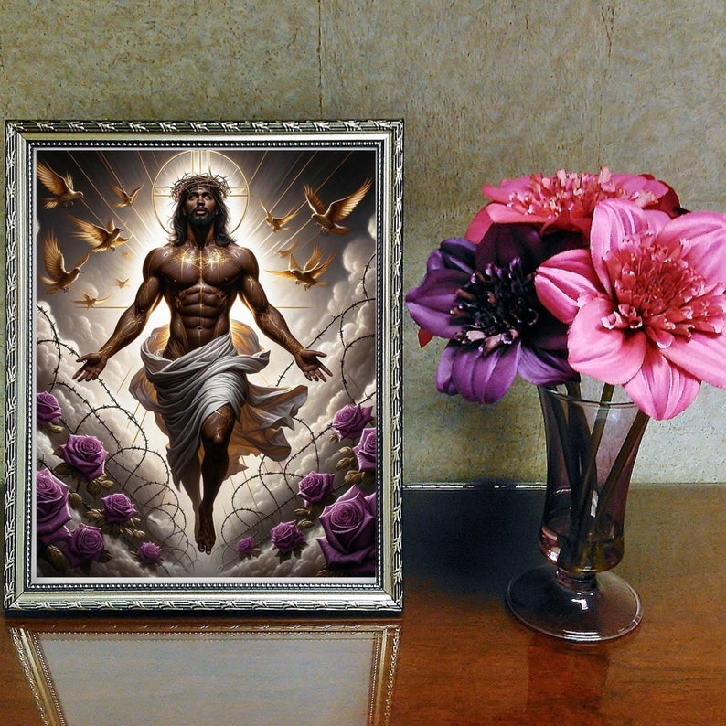 Black Art, Christian, Black Jesus, Printable, Digital Wall Art, Instant ...