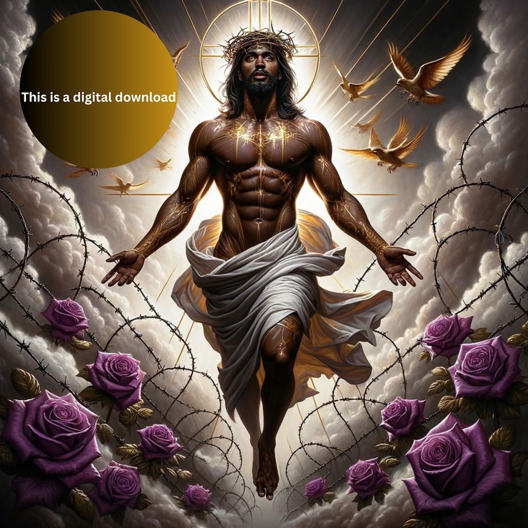 Black Art, Christian, Black Jesus, Printable, Digital Wall Art, Instant ...