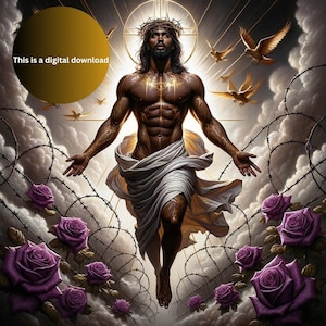 Black Art, Christian, Black Jesus, Printable, Digital Wall Art, Instant ...