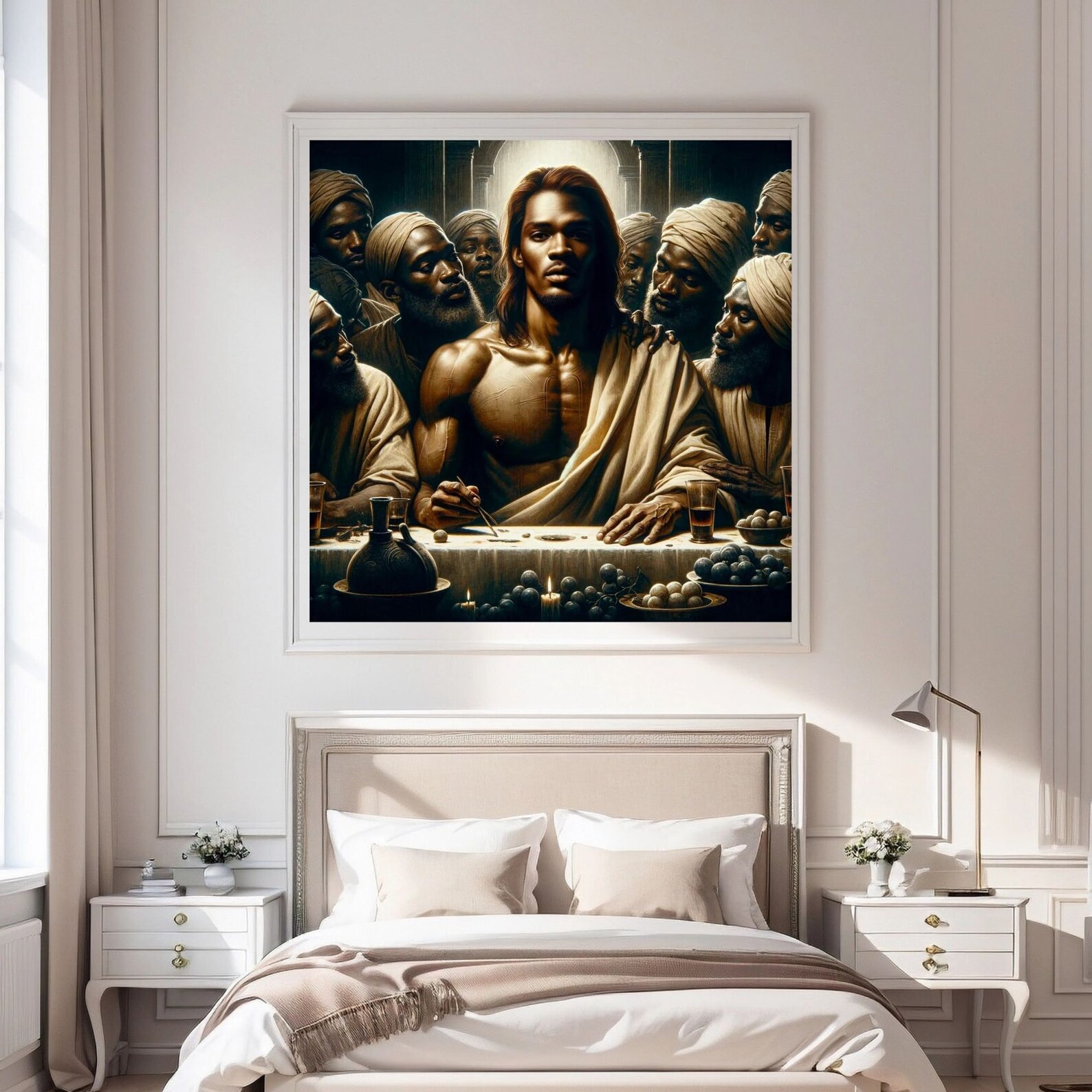 Afrocentric Ink Art Black Jesus With Disciples Christian Black Jesus ...