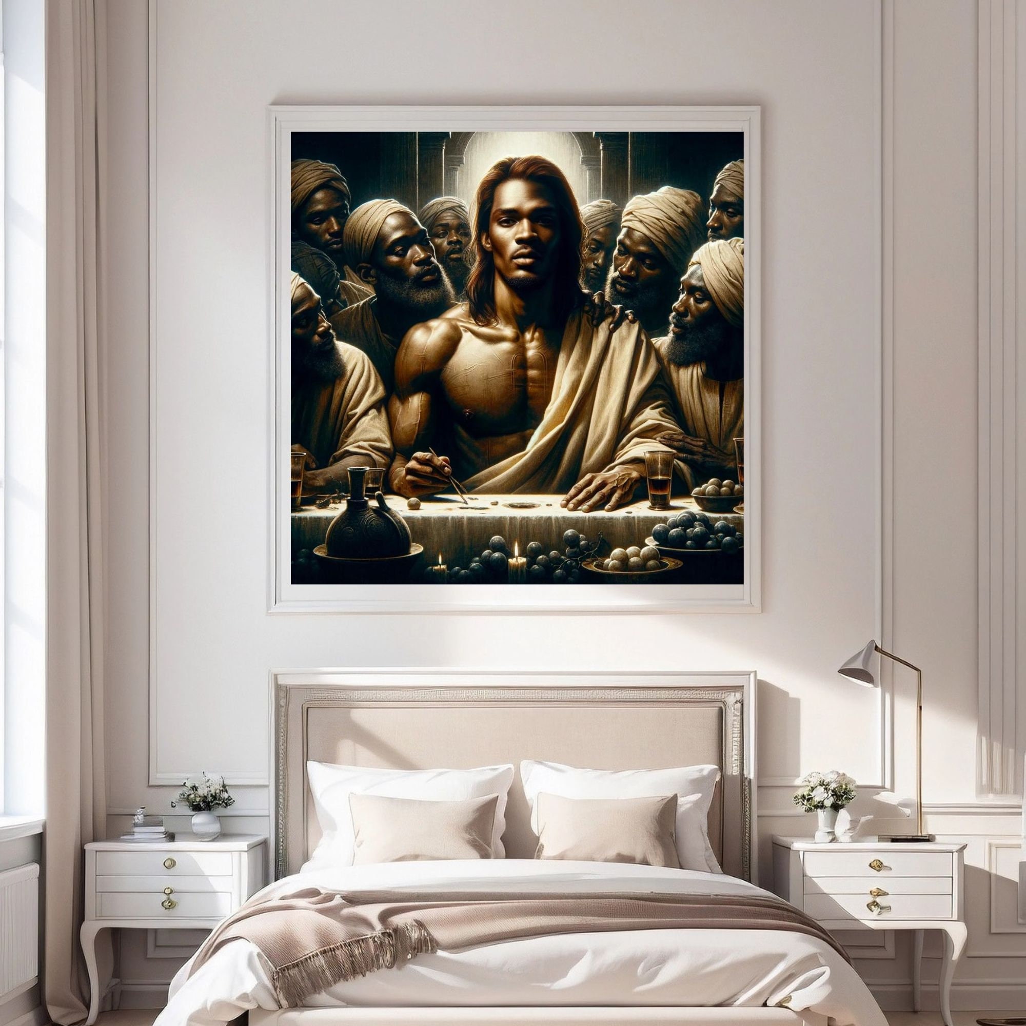 Afrocentric Ink Art Black Jesus With Disciples Christian Black Jesus ...