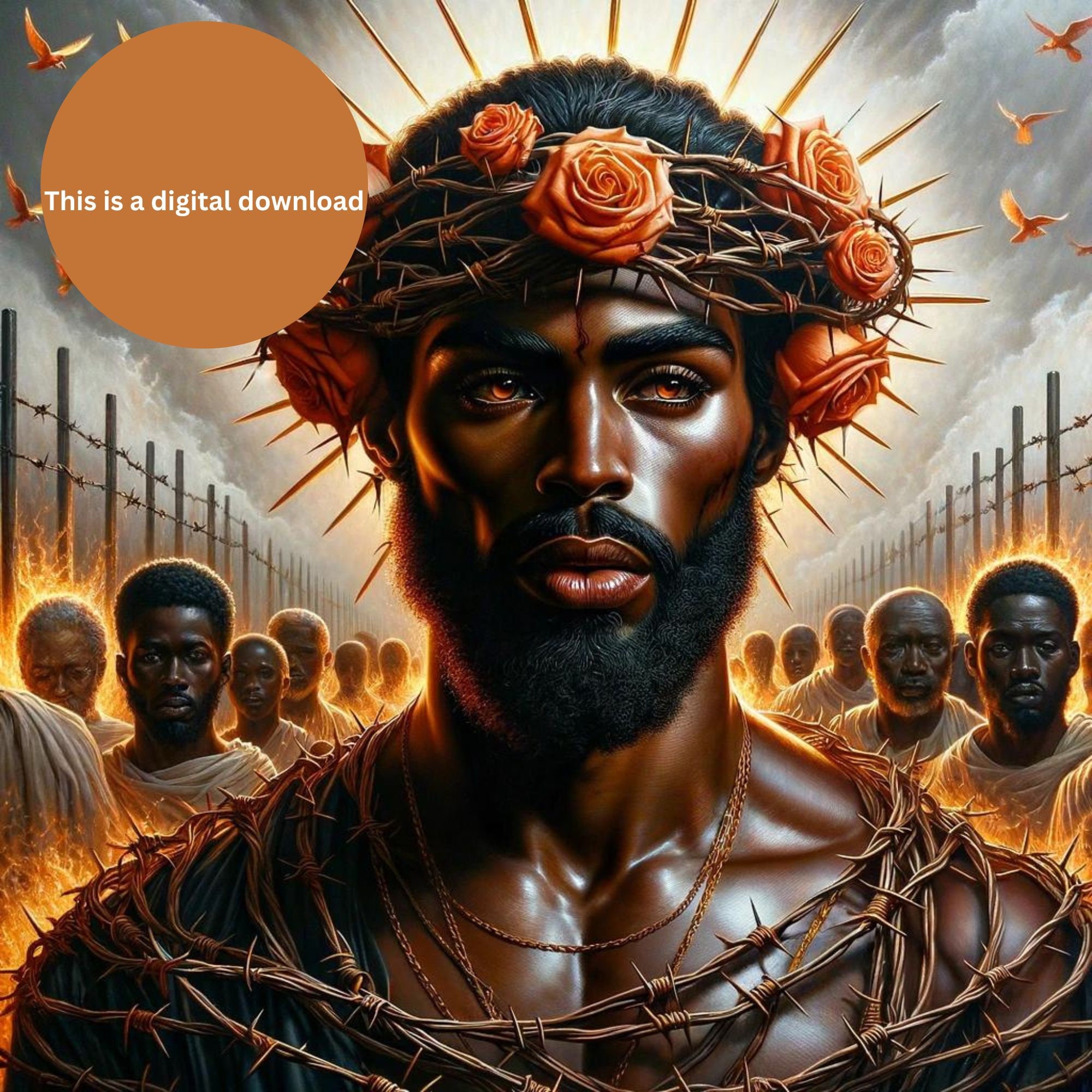 Ink Art Black Jesus With Disciples Christian Black Jesus and Disciples ...