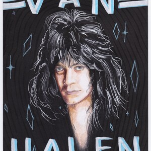 Eddie Van Halen: Rock Legend Drawing Print - Etsy