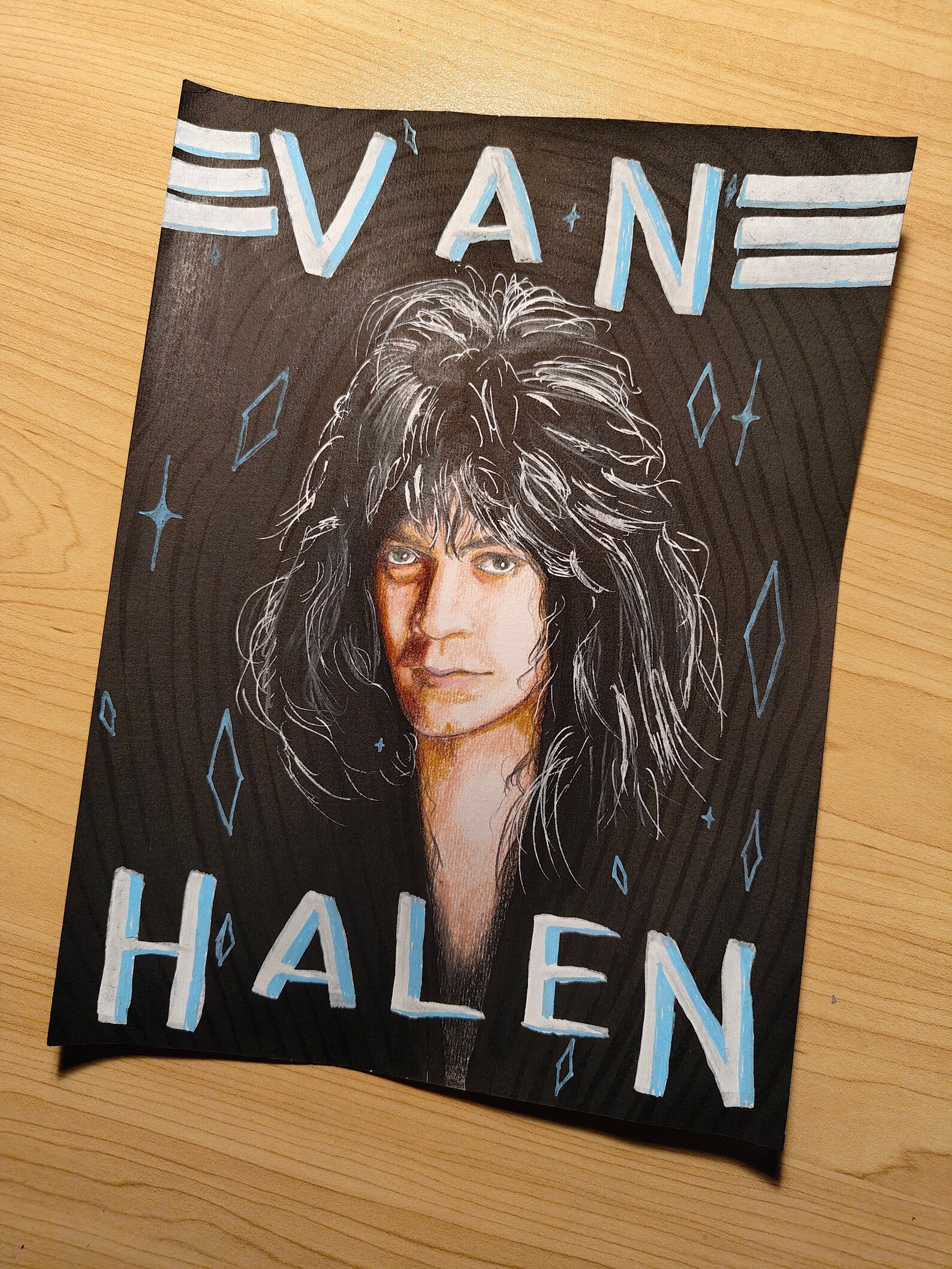 Eddie Van Halen: Rock Legend Drawing Print - Etsy