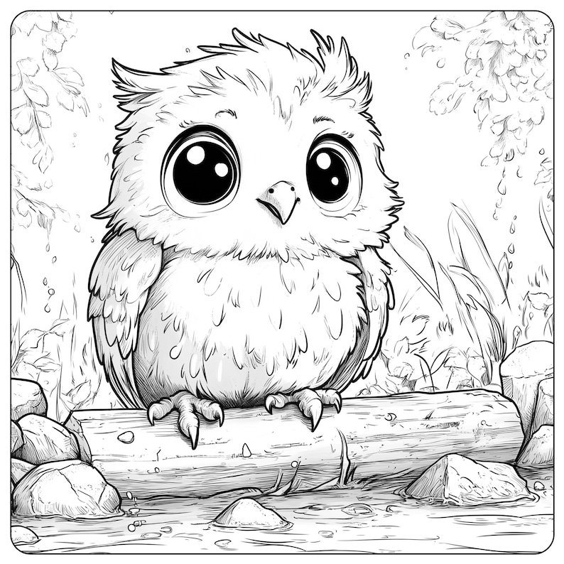 50 Cute Animal Coloring Pages for Kids - Printable Digital Download ...