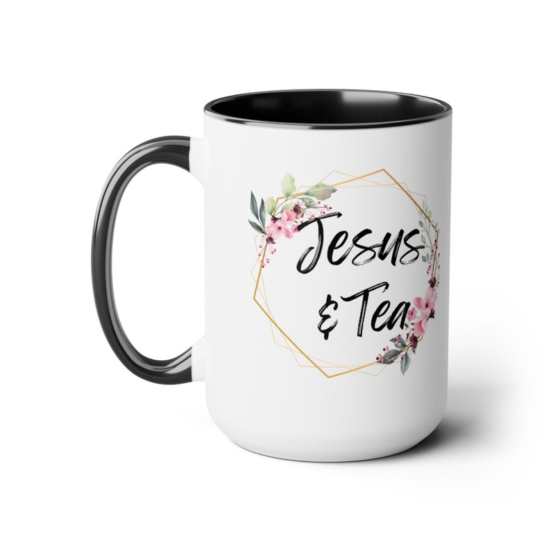 JESUS & TEA Two-tone Coffee Mugs, 15oz - Etsy